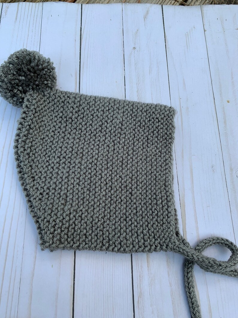 Pixie Hat Knitted Pixie Bonnet Pom Pom Knitted - Etsy