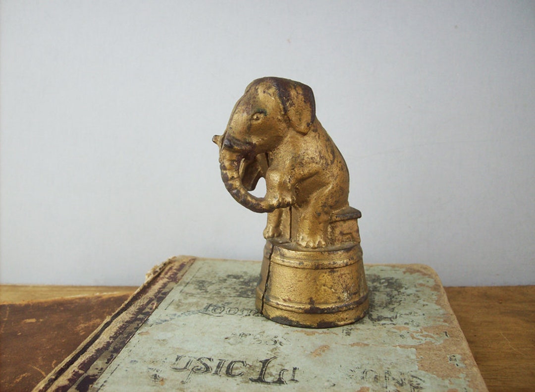 Vintage Original Elephant Cast Iron Coin Bank by A C Williams, Circa ...