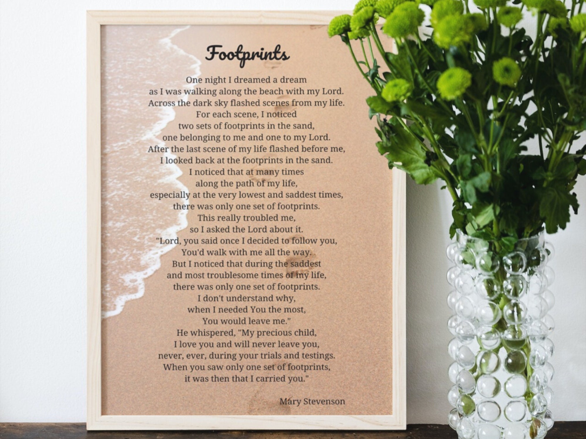 Footprints - Christian Poem - Religious Poem - Digital Print - Etsy