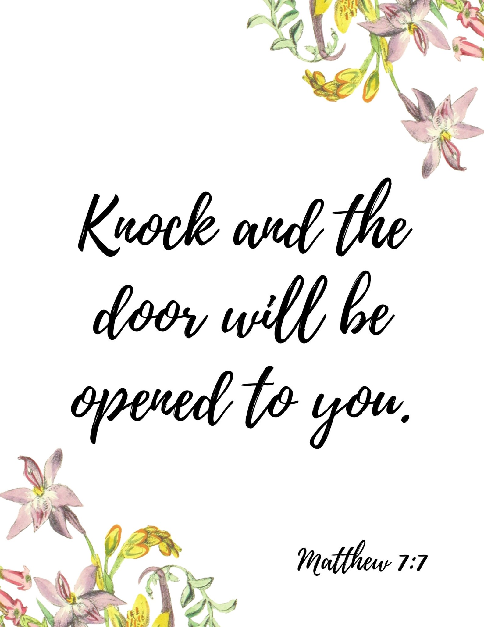 Ask and It Will Be Given to You Digital Prints - Matthew 7:7 - Bible ...