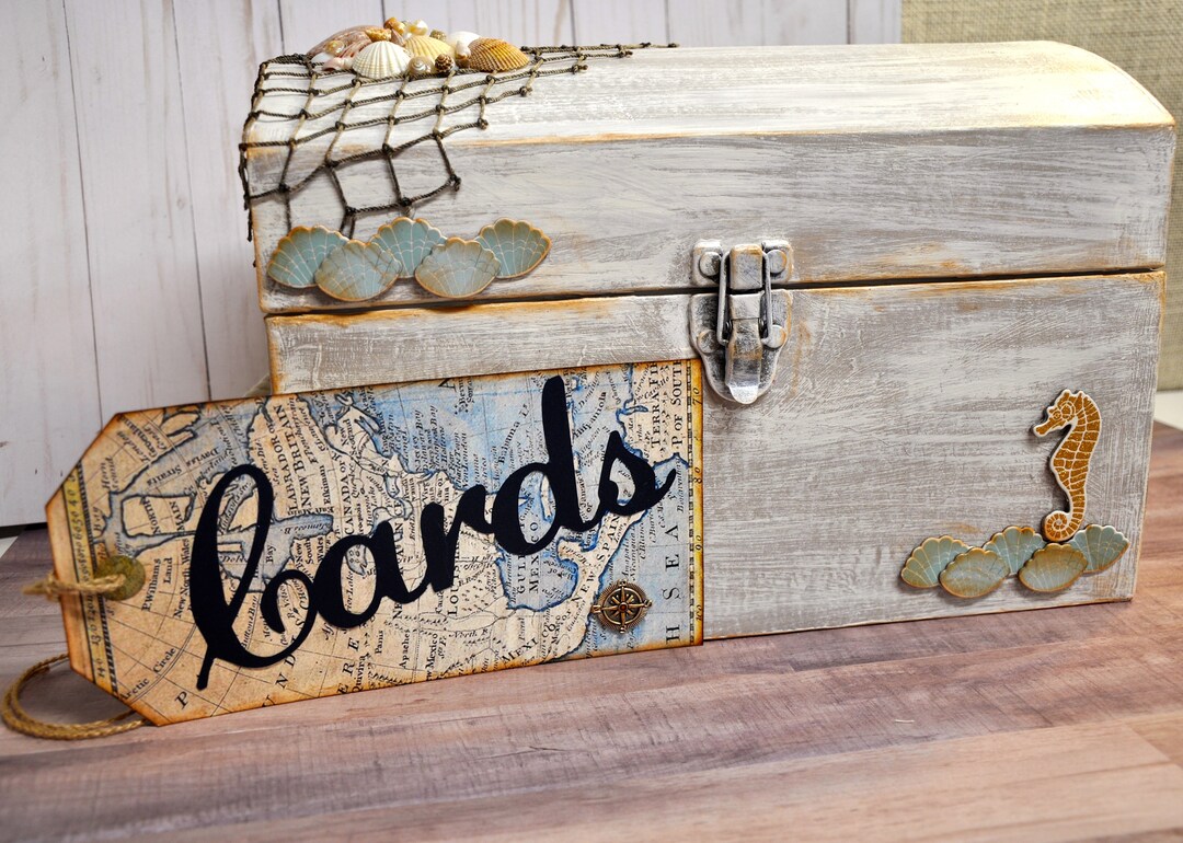 Memory Keepsake Box Wedding Card Box Beach Mermaid Nautical Sea Side ...