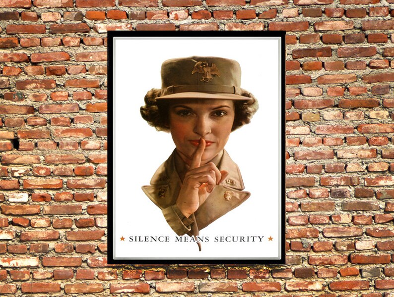 Reprint of the WW2 Propaganda Poster Silence Means Security | Etsy