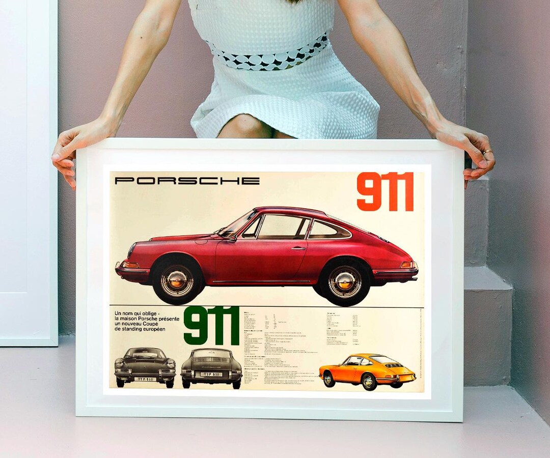 Reprint of a Vintage Motor Poster - Porsche 911 - Etsy