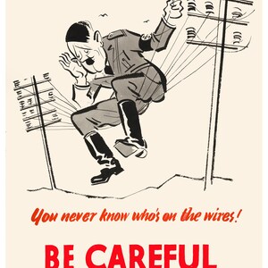 Reprint of a WW2 Propaganda Poster - Be Careful What You Say - Etsy