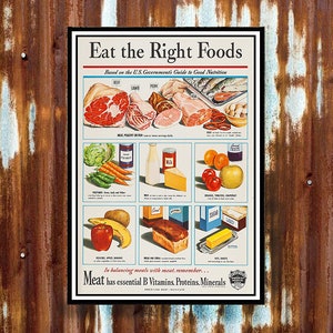Reprint of a Vintage Food education Poster | Etsy