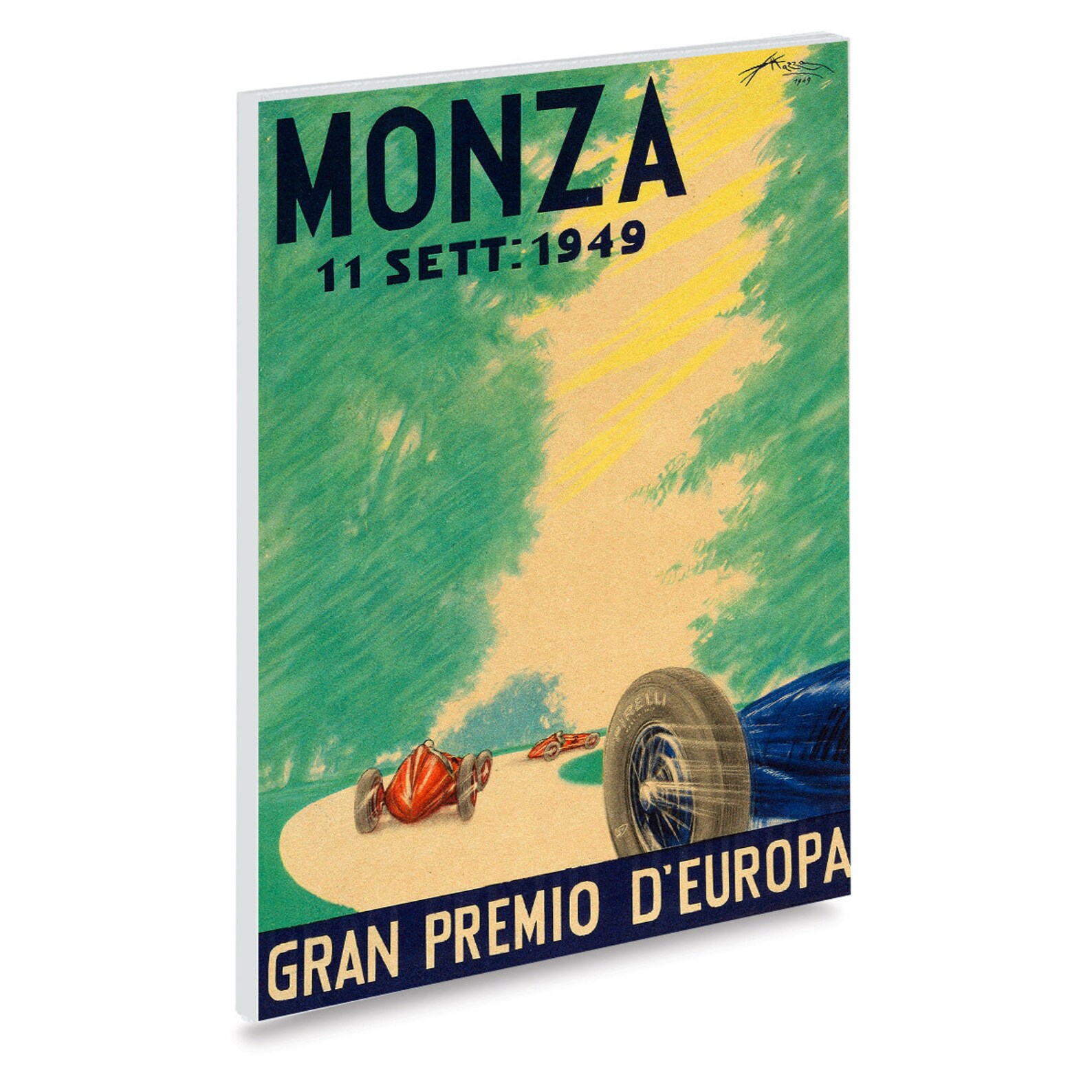 Reprint of a Vintage 1949 Monza Motor Racing Poster - Etsy
