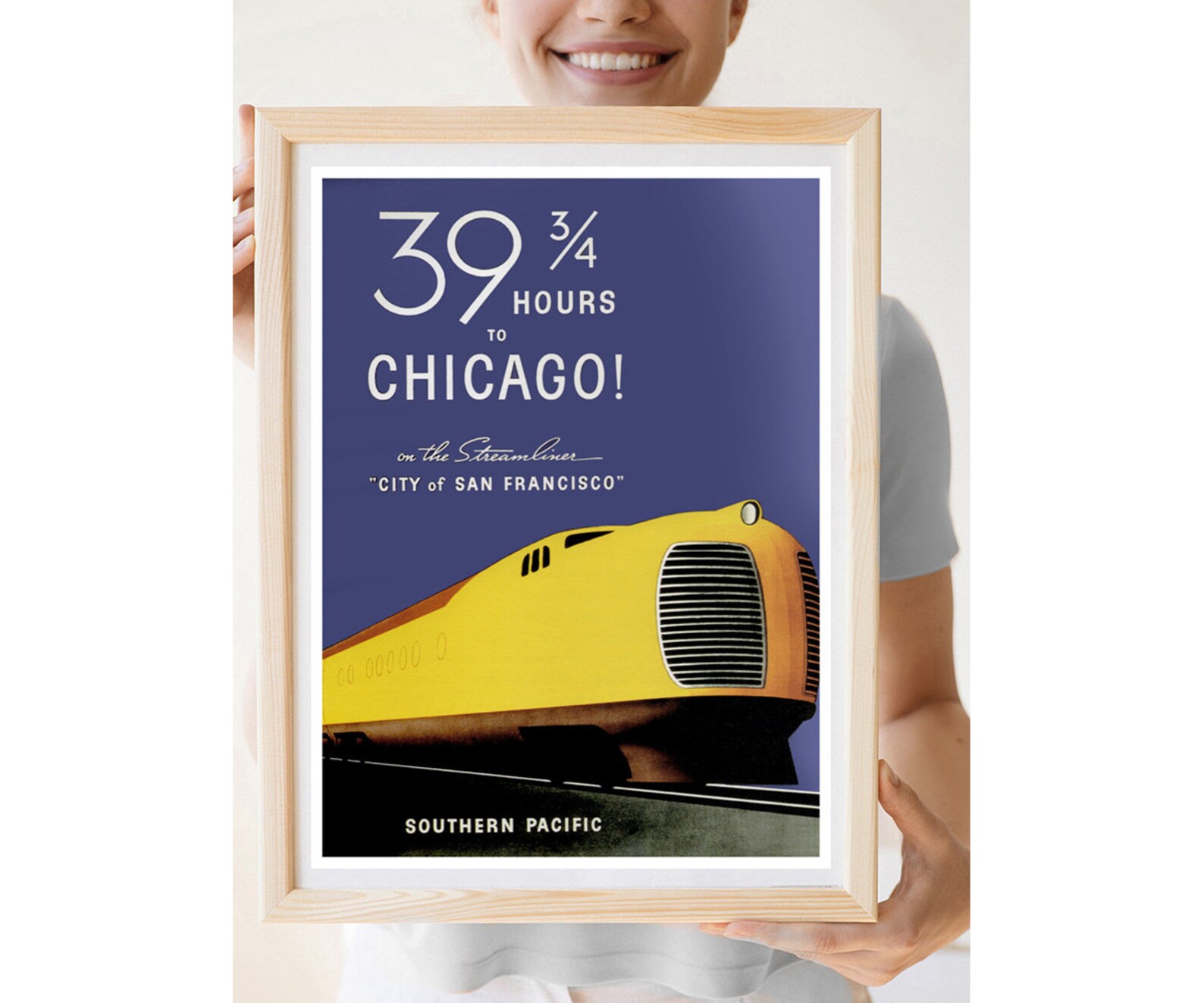 Reprint of a Vintage US Railroad Poster 39 3/4 Hours - Etsy