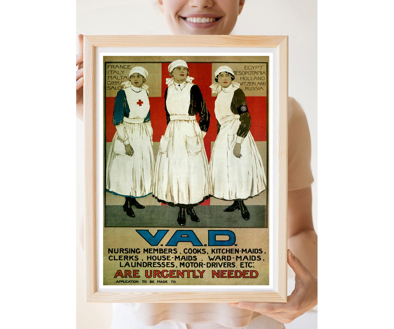 Reprint of a WW1 Vintage VAD Nursing Recruiting Poster | Etsy