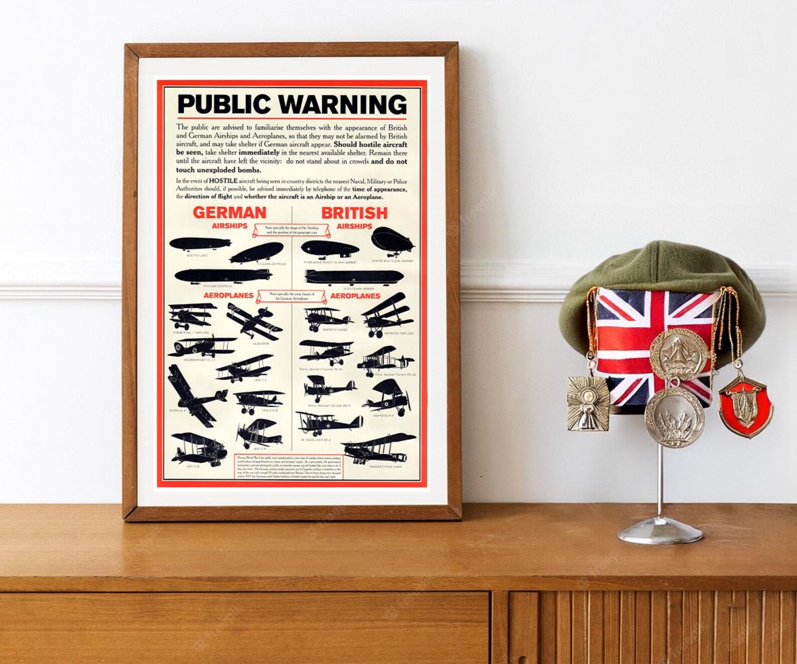 Reprint of a British WW1 Poster - PUBLIC WARNING! - Air-raid Precaution ...