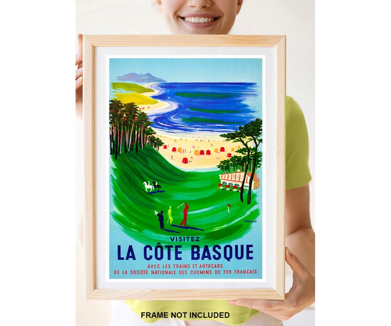 Reprint of a Vintage Travel Poster to La Cote Basque - Etsy