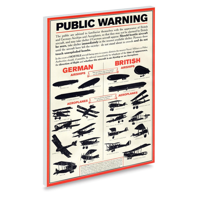 Reprint of a British WW1 Poster - PUBLIC WARNING! - Air-raid Precaution ...