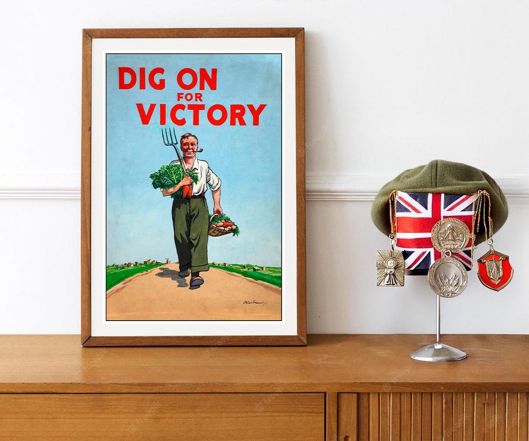 Reprint of the WW2 Poster "dig on for Victory" - Etsy