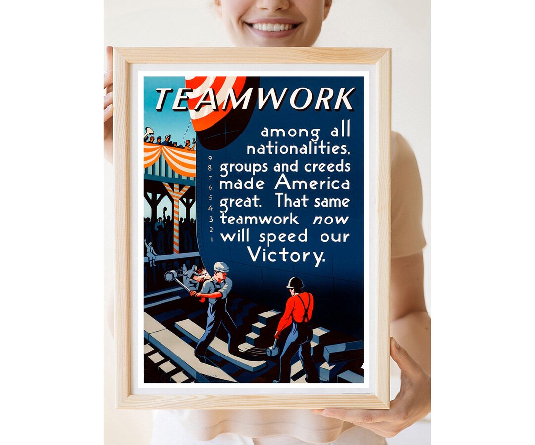 Reprint of the WW2 Propaganda Poster - Teamwork - Etsy