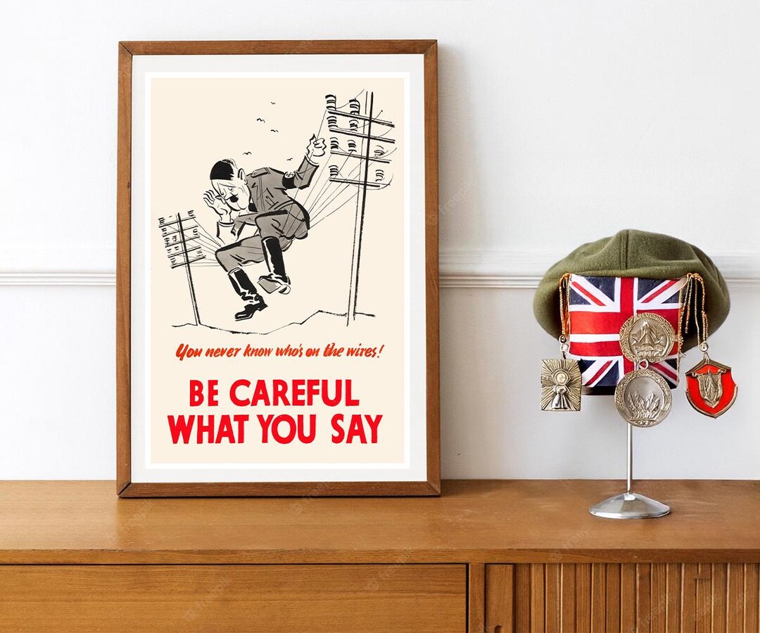 Reprint of a WW2 Propaganda Poster - Be Careful What You Say - Etsy