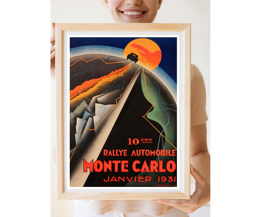 Reprint of a Vintage Motor Racing Poster - 1931 Monte Carlo Rally - Etsy