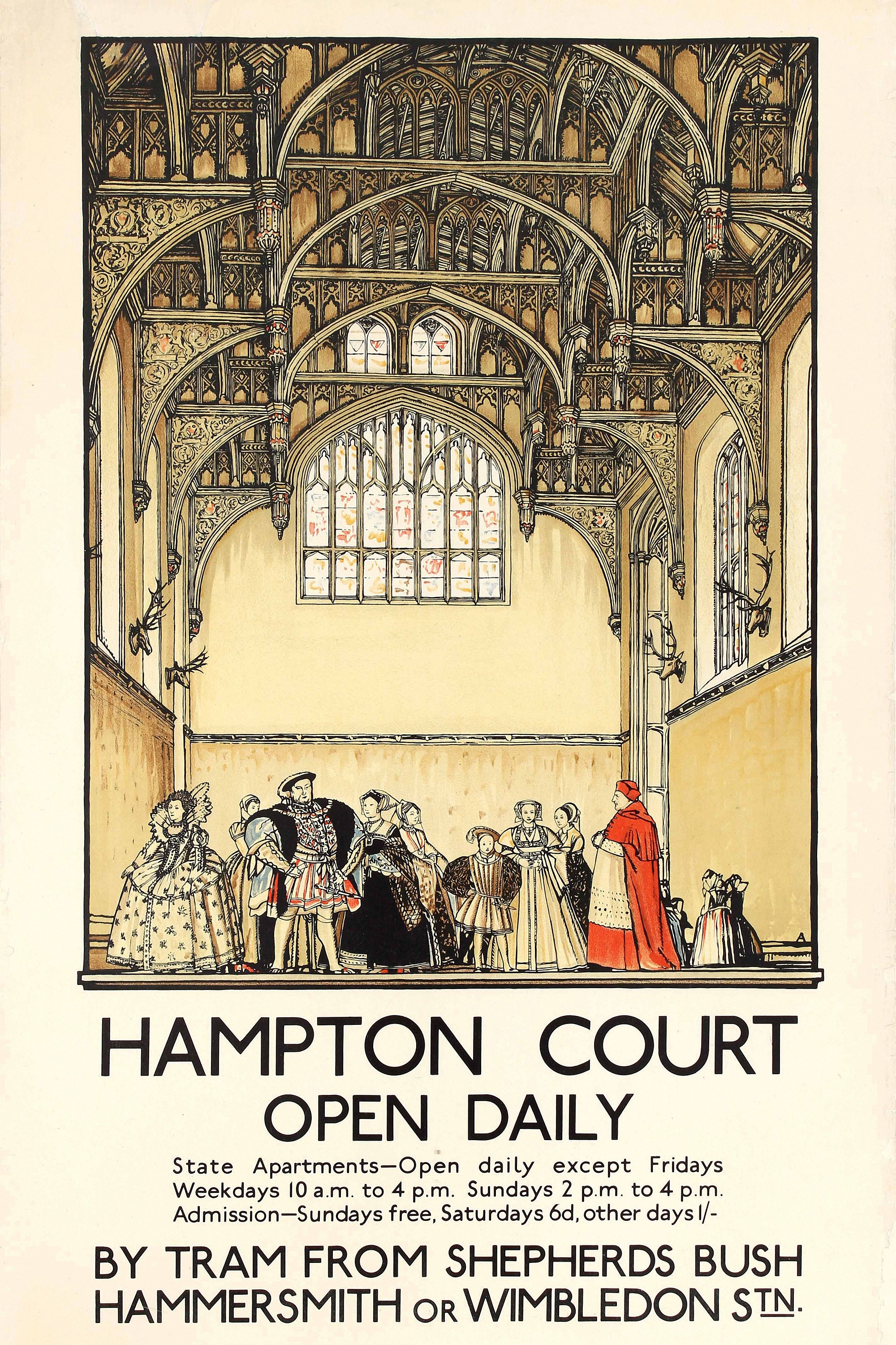 Reprint of a Vintage 1930s Travel Poster to Hampton Court | Etsy