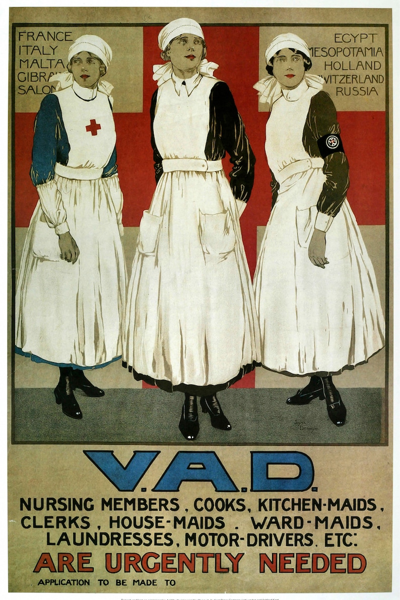Reprint of a WW1 Vintage VAD Nursing Recruiting Poster - Etsy