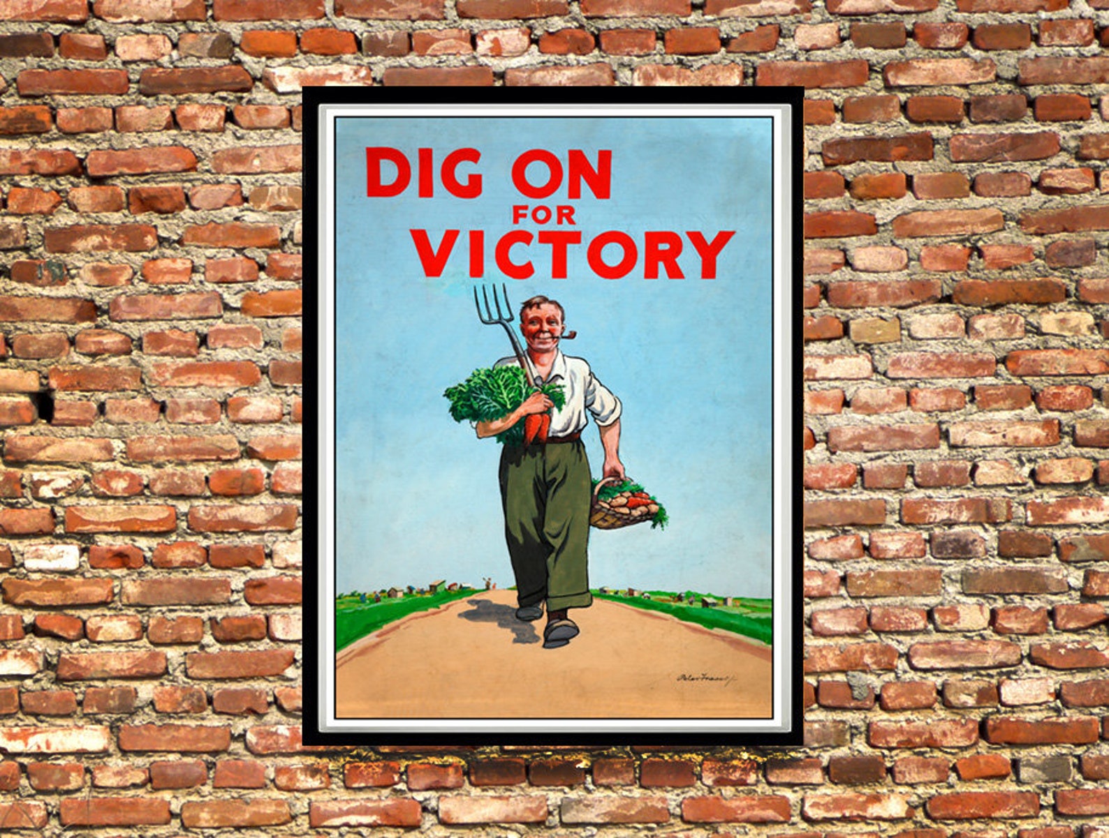 Reprint of the WW2 Poster dig on for Victory | Etsy