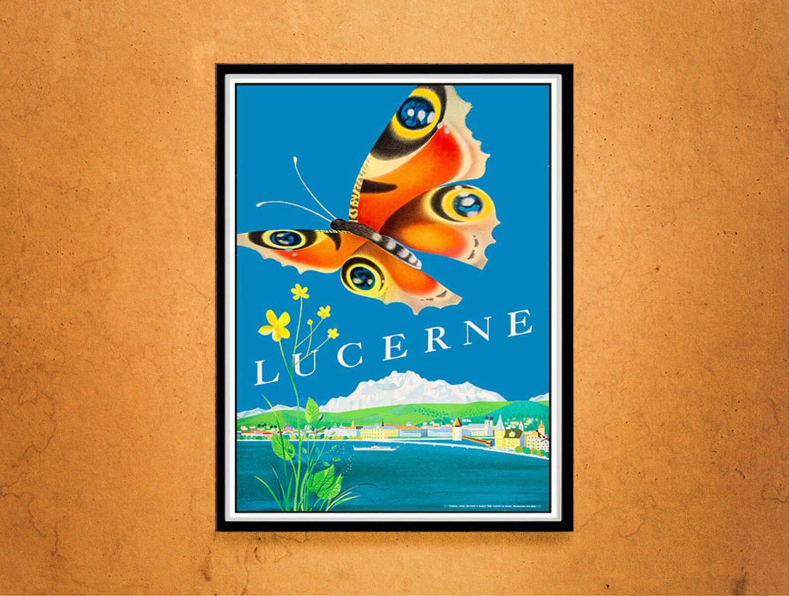 Reprint of a Vintage Travel Poster to Lucerne Switzerland | Etsy