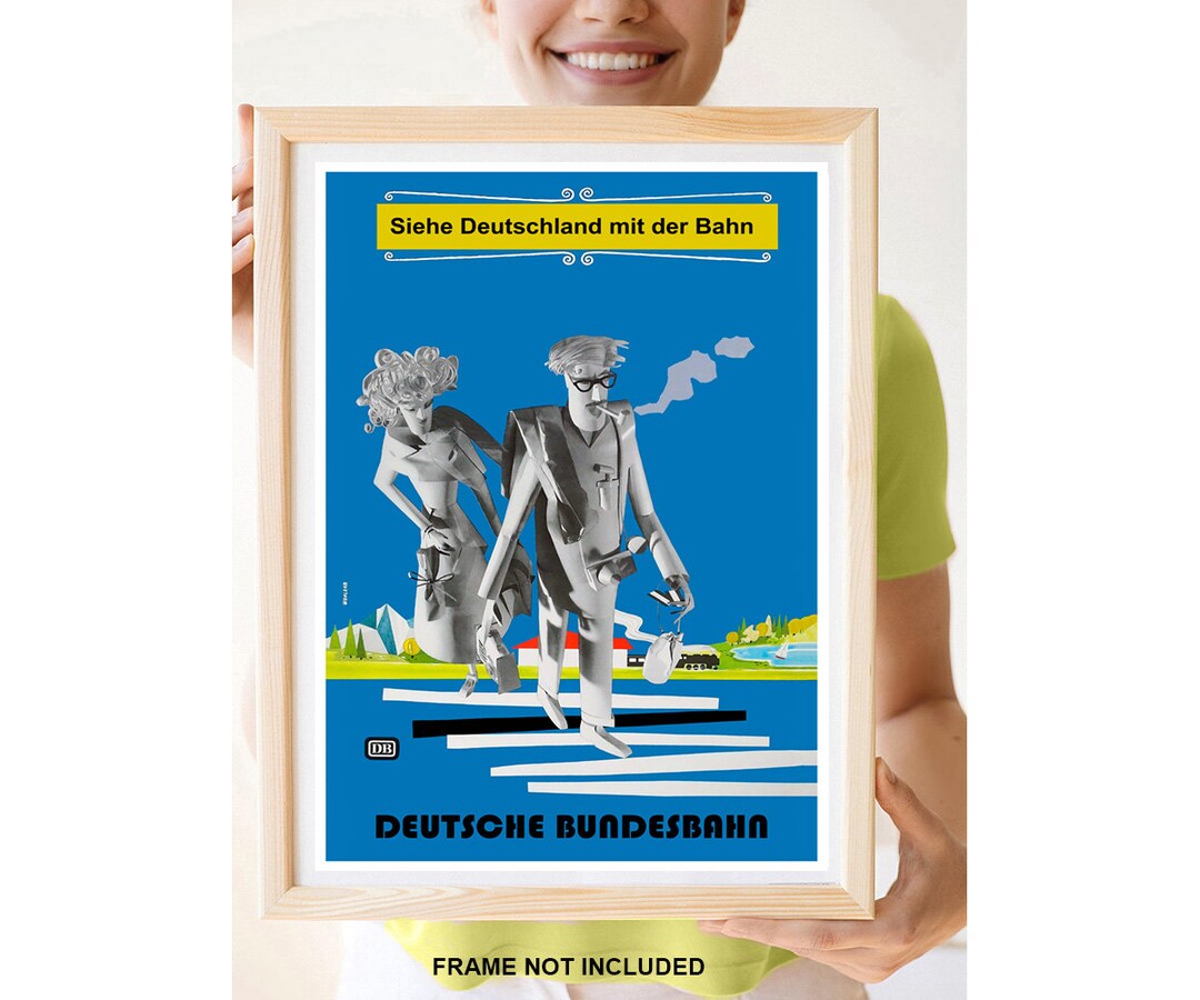 Reprint of the Vintage Travel Poster - Visit Germany by Rail - Etsy