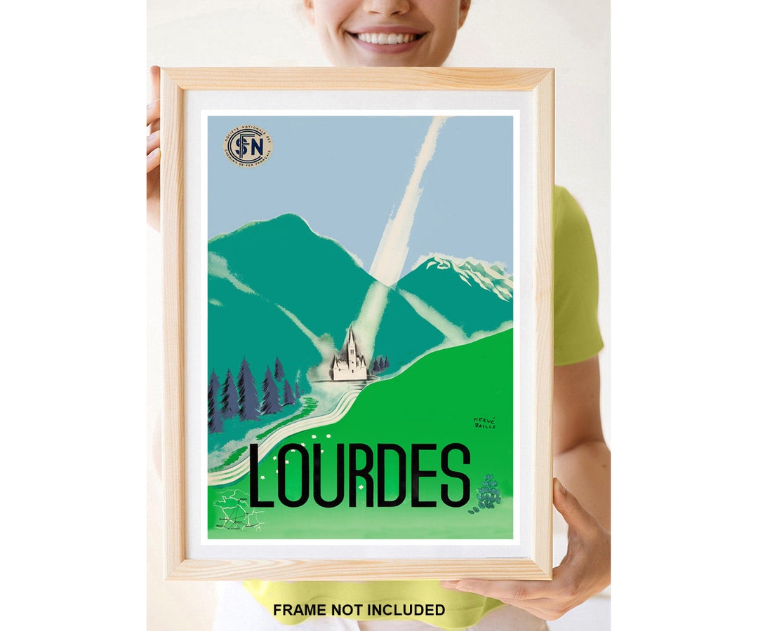 Reprint of a Vintage Travel Poster to Lourdes - Etsy