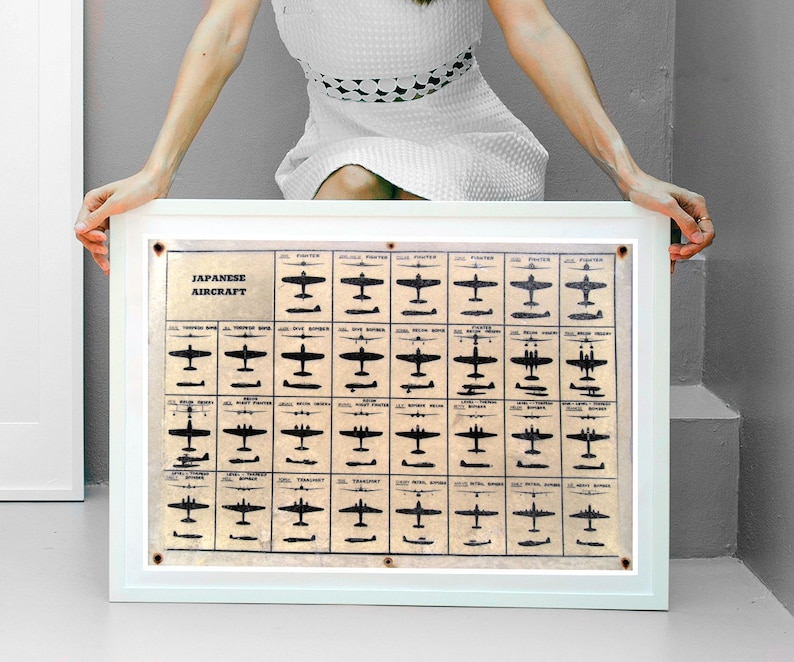 Reprint of a WWII Vintage Japanese Airplane Identification Chart ...