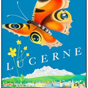 Reprint of a Vintage Travel Poster to Lucerne, Switzerland - Etsy
