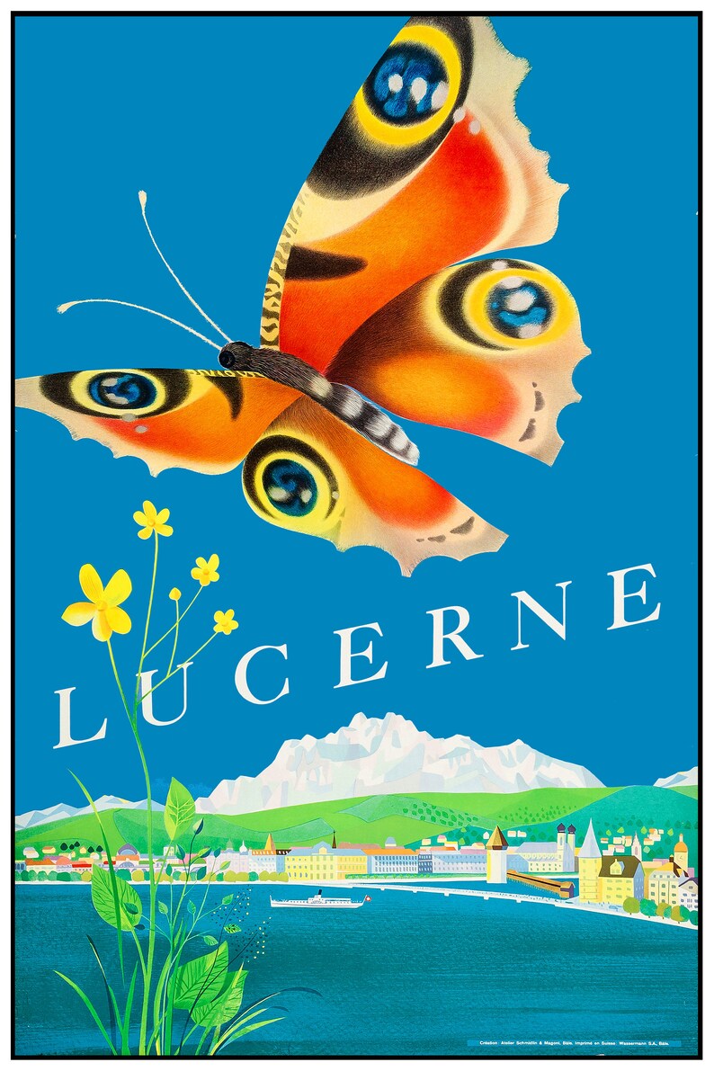 Reprint of a Vintage Travel Poster to Lucerne Switzerland - Etsy