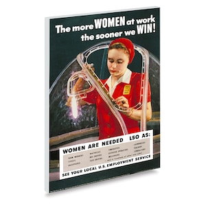 Reprint of a WWII LSO Working Women Poster - "the More Women at Work ...