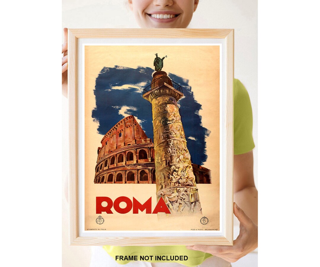 Reprint of a Vintage Travel Poster to Roma rome - Etsy