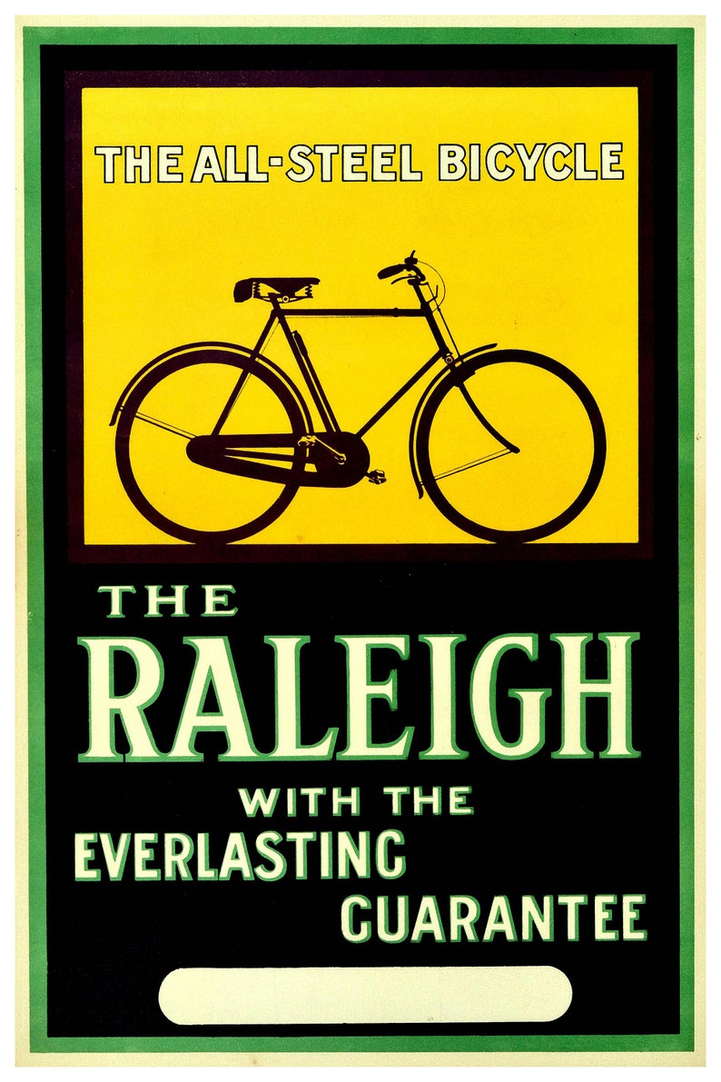 Reprint of a Vintage Bicycle Advertising Poster Raleigh - Etsy