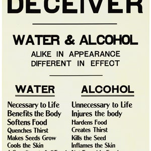 Reprint of the Great Deceiver Temperance Poster - Etsy