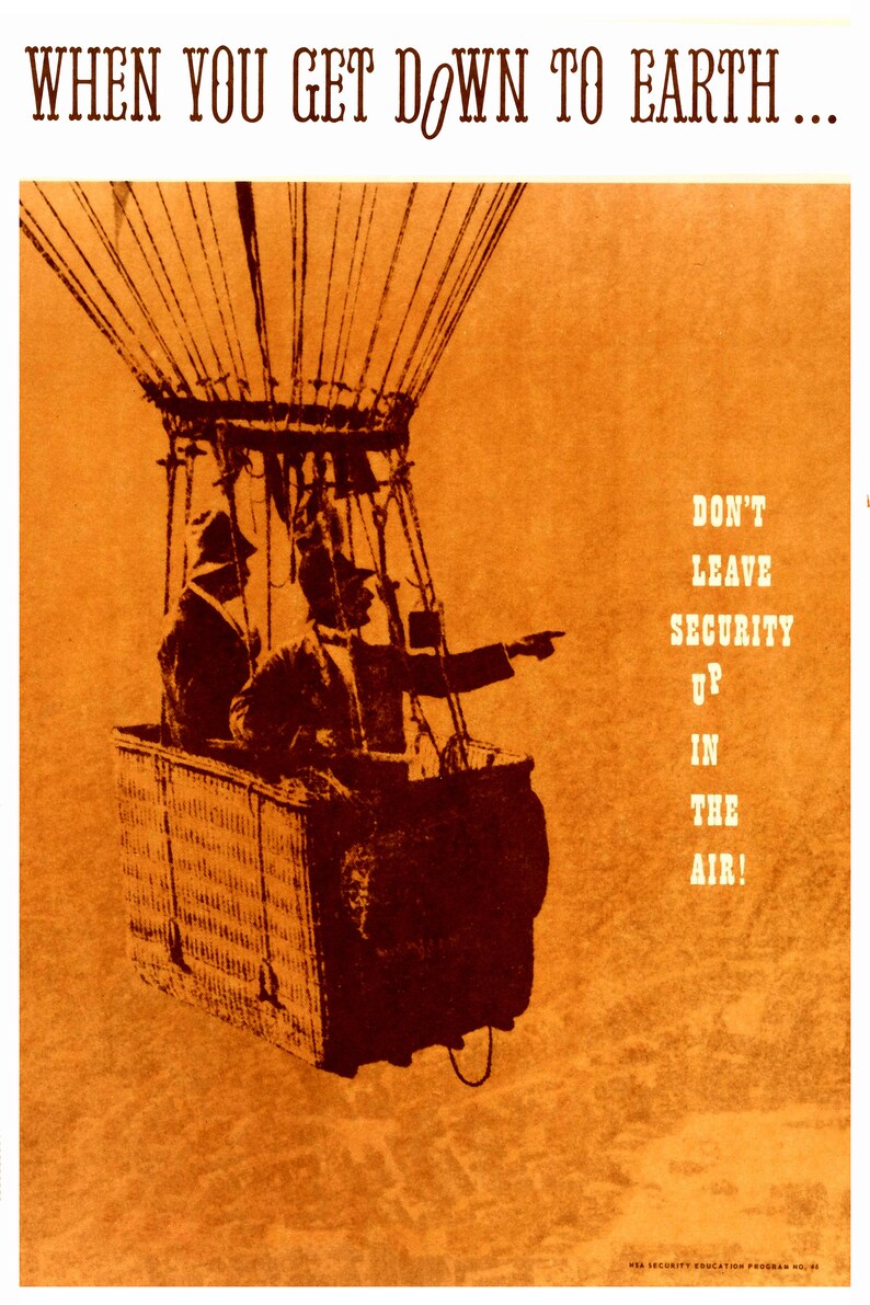 Reprint of a Government NSA Security Motivational Poster - Etsy