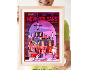 New Orleans Vintage Travel Poster - Etsy