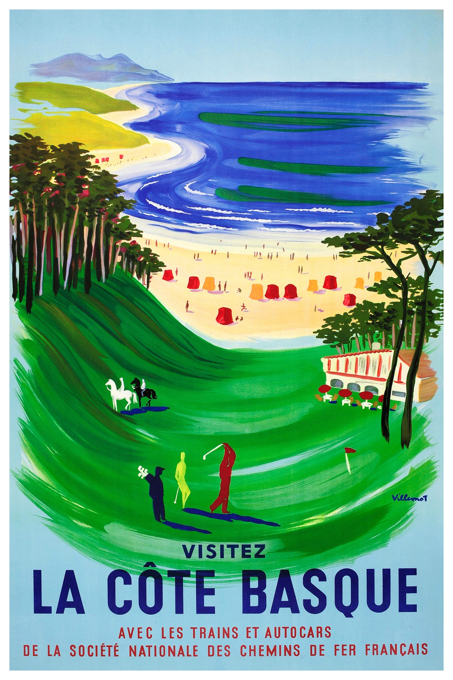 Reprint of a Vintage Travel Poster to La Cote Basque | Etsy