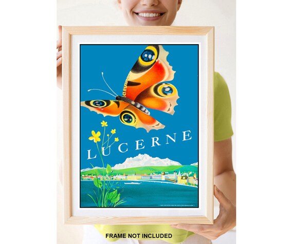 Reprint of a Vintage Travel Poster to Lucerne Switzerland - Etsy