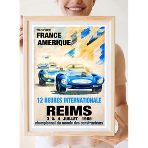 Reprint of a Vintage 1965 French Motor Racing Poster Reims - Etsy