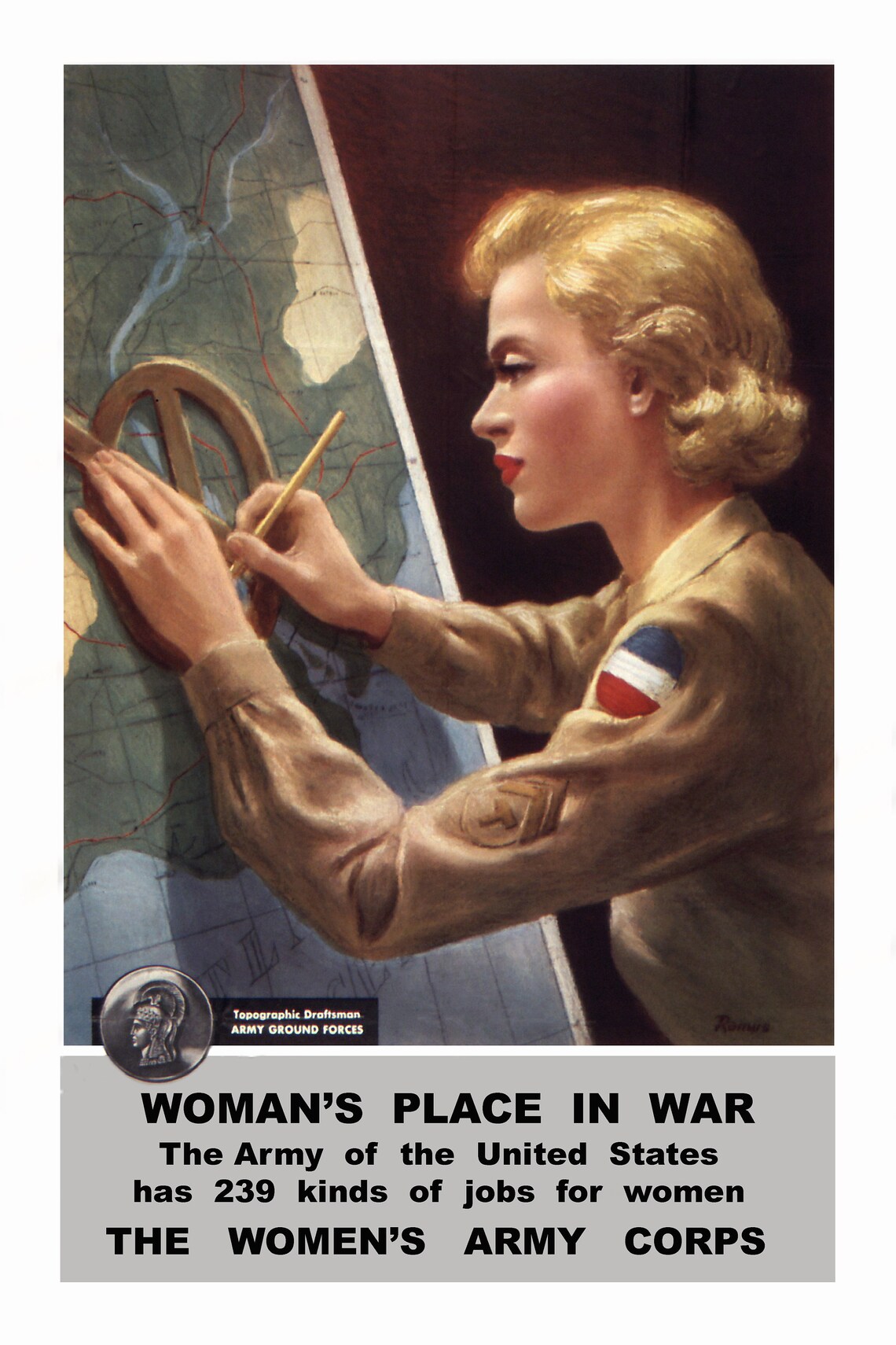 Reprint of a WW2 Vintage Recruiting Poster - 'womans Place in the War ...