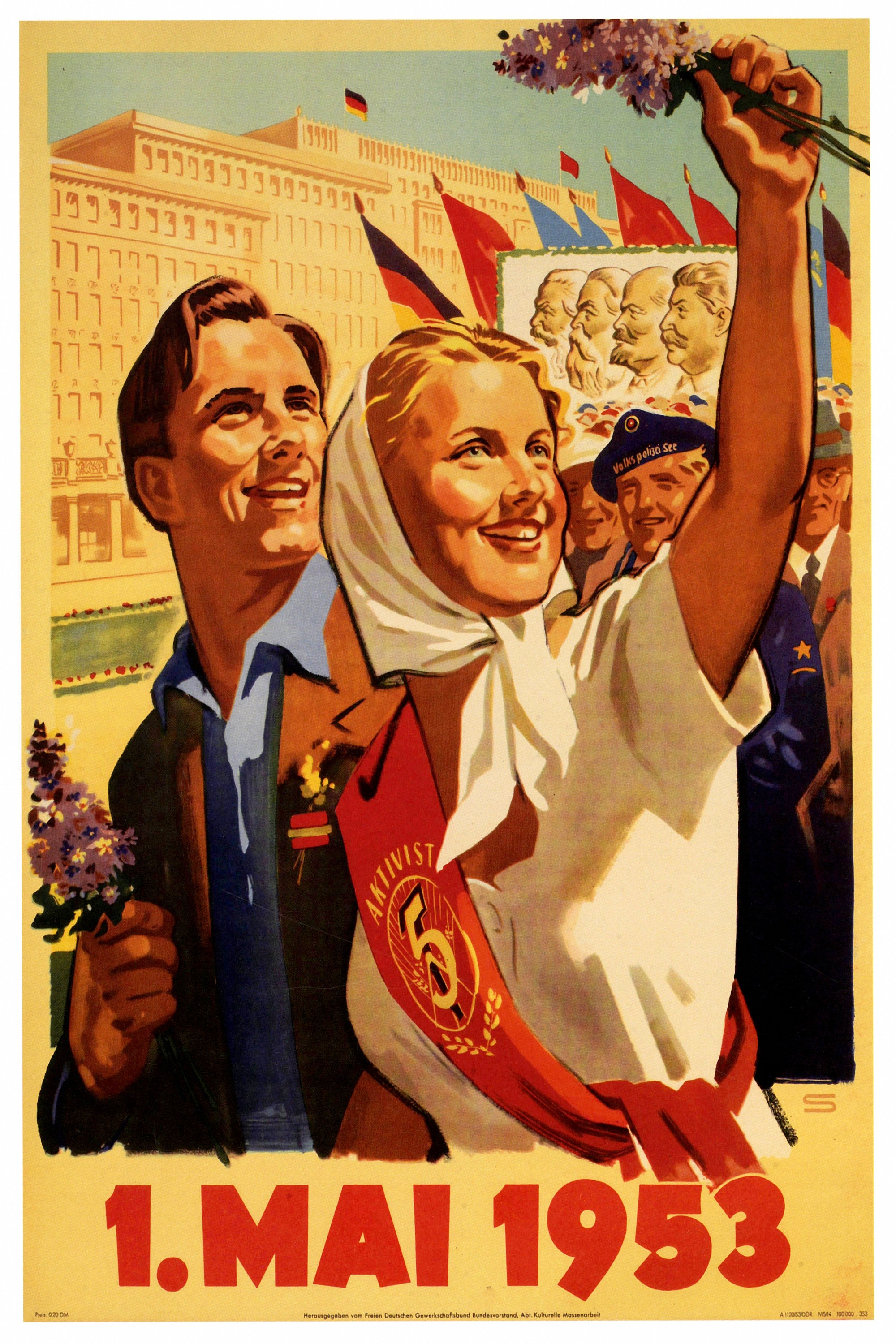 Reprint of a 1953 East German May Day Celebration Poster - Etsy
