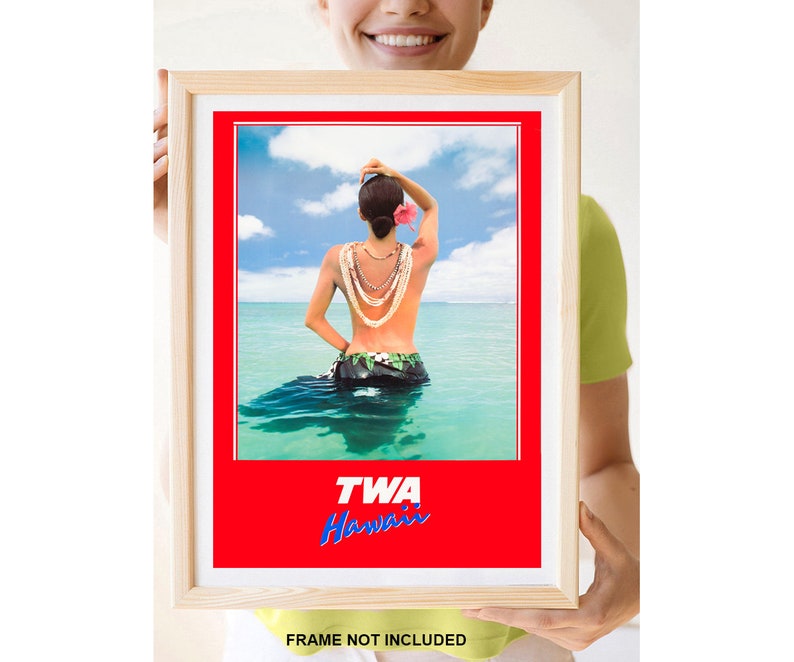 Reprint of a Vintage Airline Travel Poster Fly TWA to Hawaii - Etsy