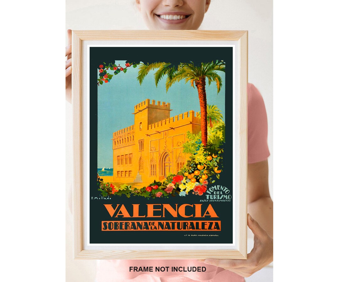 Reprint of a Vintage Travel Poster to Valencia, Spain - Etsy