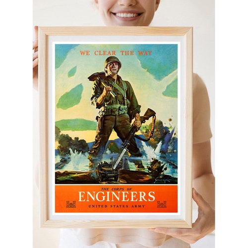 Reprint of a Vintage WW2 US Army Engineers Recruiting Poster | Etsy