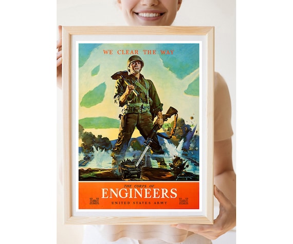 Reprint of a Vintage WW2 US Army Engineers Recruiting Poster | Etsy