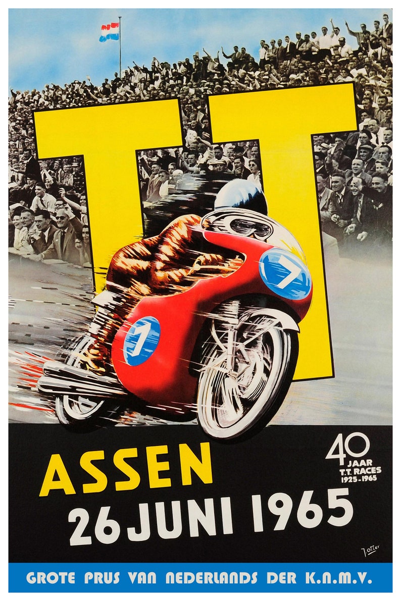 Reprint of a Vintage 1965 Dutch TT Racing Event Poster - Etsy