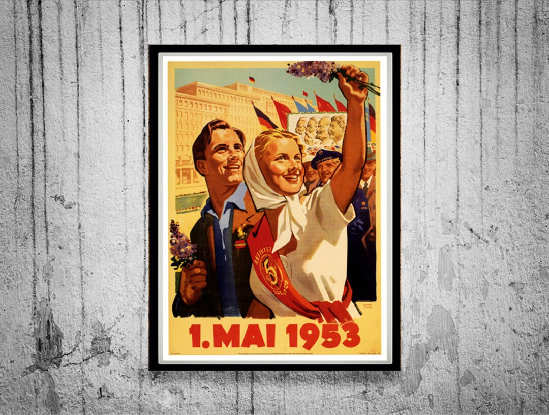 Reprint of a 1953 East German May Day Celebration Poster - Etsy