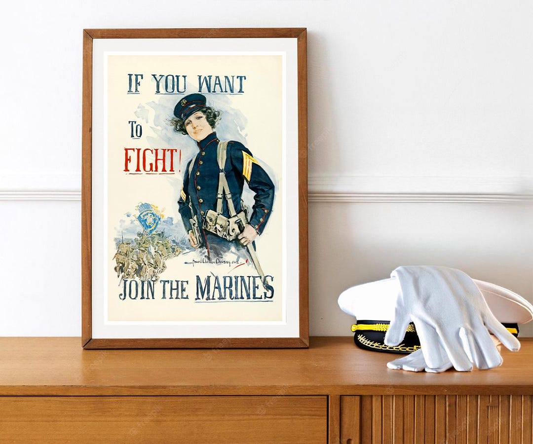 Reprint of a Vintage WW1 USMC Female Recruiting Poster - Etsy