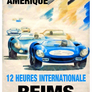 Reprint of a Vintage 1965 French Motor Racing Poster Reims - Etsy