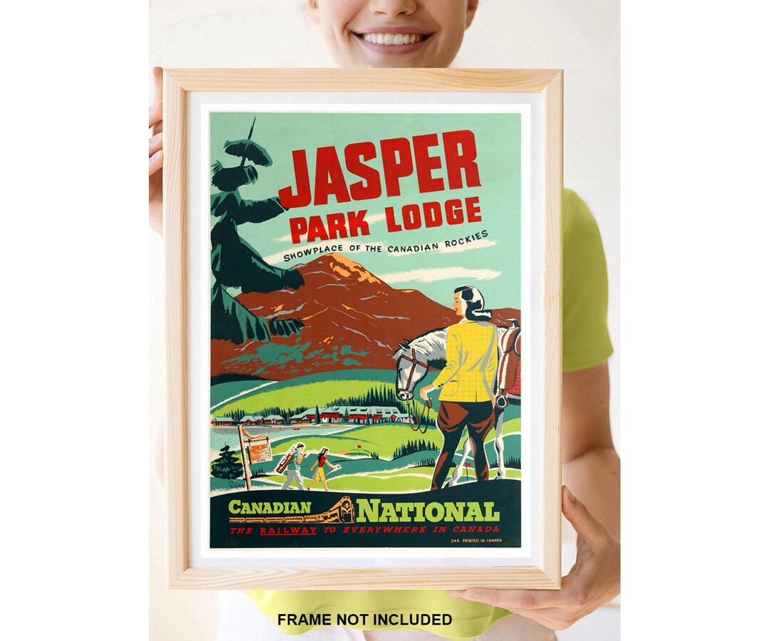 Reprint of a Vintage Travel Poster to Jasper Park Lodge, Canada - Etsy