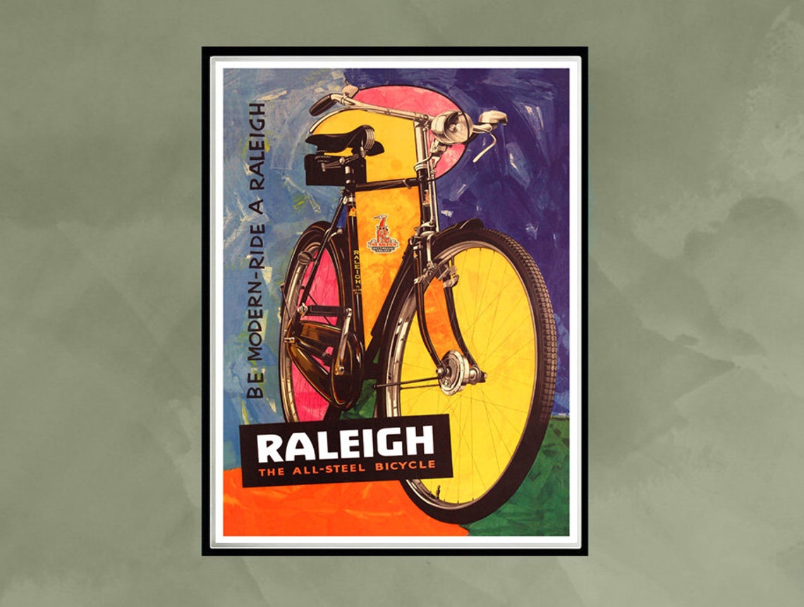 Reprint of a vintage Raleigh bicycle advertising Poster | Etsy