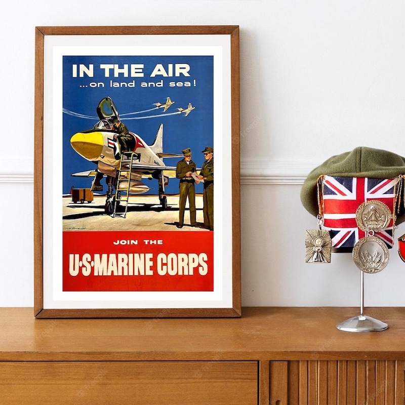 Vintage Poster Usmc - Etsy